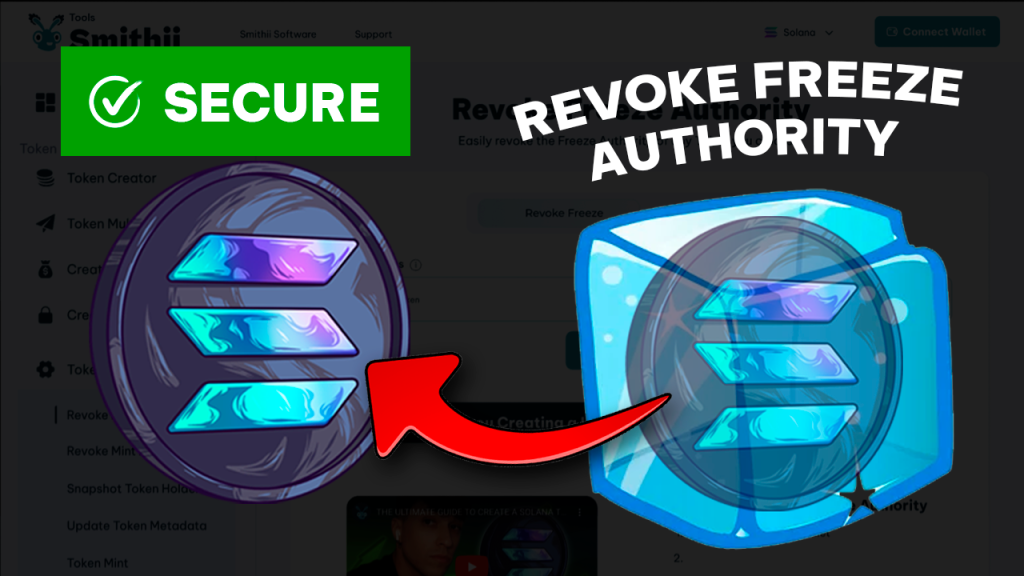 REVOKE FREEZE AUTHORITY in Solana easily | Smithii