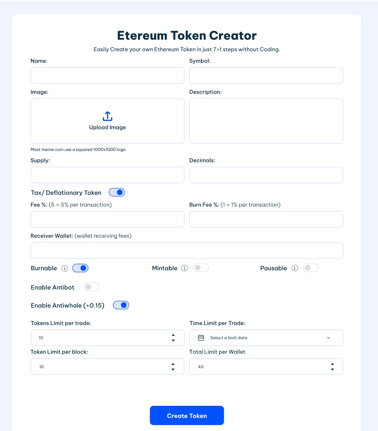 HOW TO CREATE TOKEN ERC20 ETHEREUM [ NO CODE ].